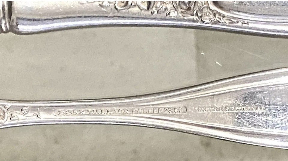 1835 R Wallace Antique Silver Plate 1909 Blossom 12-Pc Dinner Knives ...