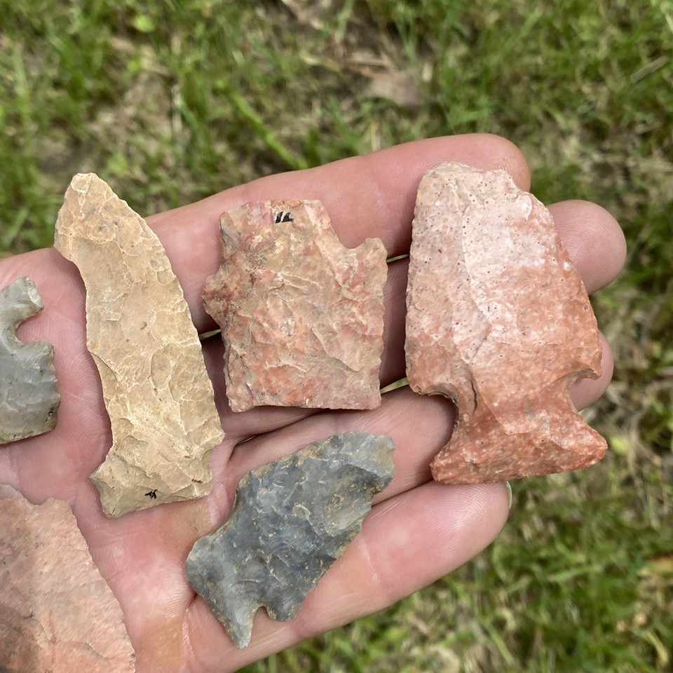 MLC 345 (7) Archaic To Adena Arrowheads Old Tn - Ky - Il Stone Artifacts | eBay