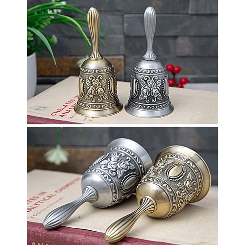 Retro Metal Tone Hand Bell Hero Hero Craft Decoration Decocoral Alarm ...