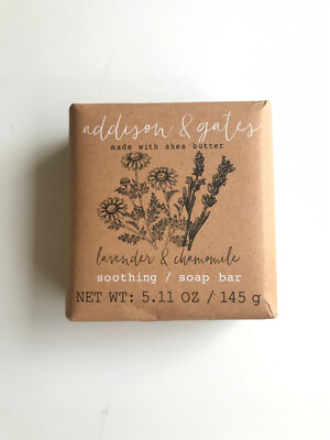Addison & Gates Lavender + Chamomile Soothing Soap Bar with Shea Butter ...