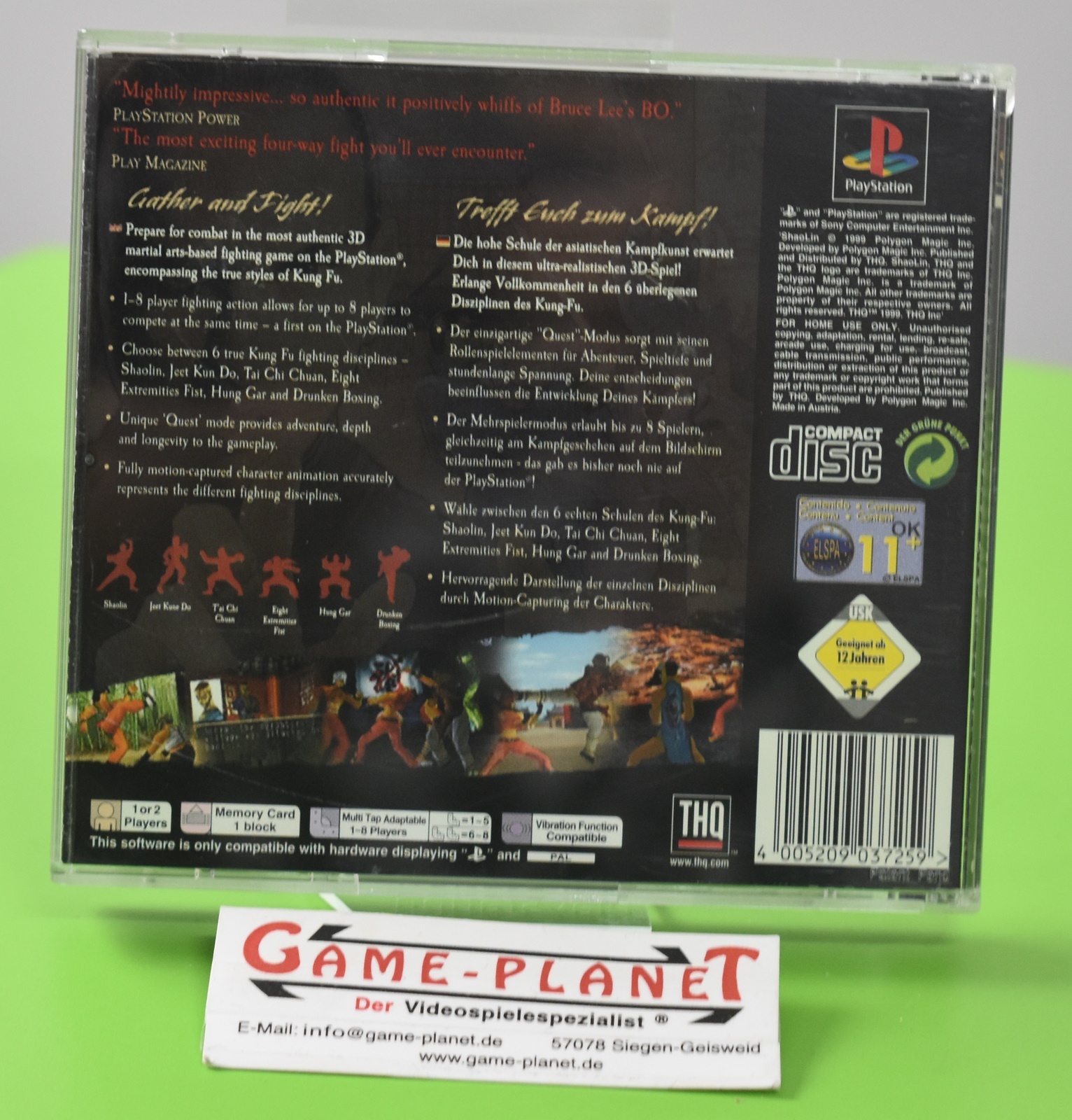 ShaoLin OVP Sony Playstation 1 P1 PSX Pone NEU in Folie! Kampfspiel NEW ...