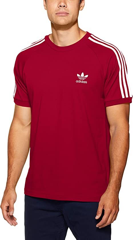 ADIDAS THREE STRIPES RETRO SHORT SLEEVE EMBROIDERED LOGO MENS T SHIRTS ...