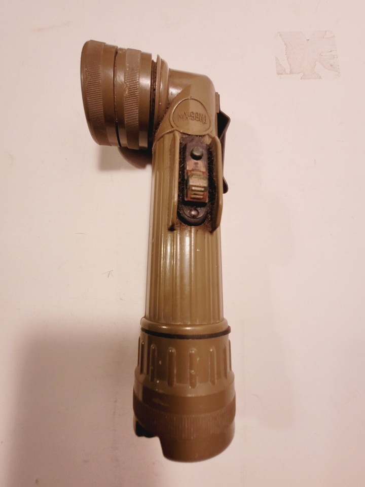 Vintage US Army Fulton MX-991U Angle Head Handheld Flashlight Green USA ...