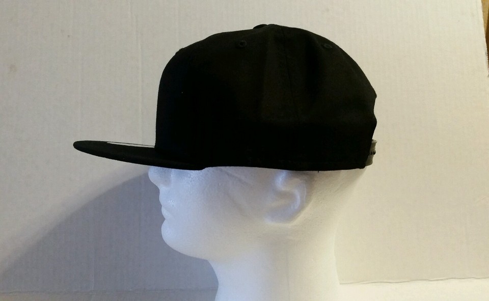 New Era 9Fifty Flat Snapback Hat Cap Blank NE400 { BLACK } NE 9FIFTY ...