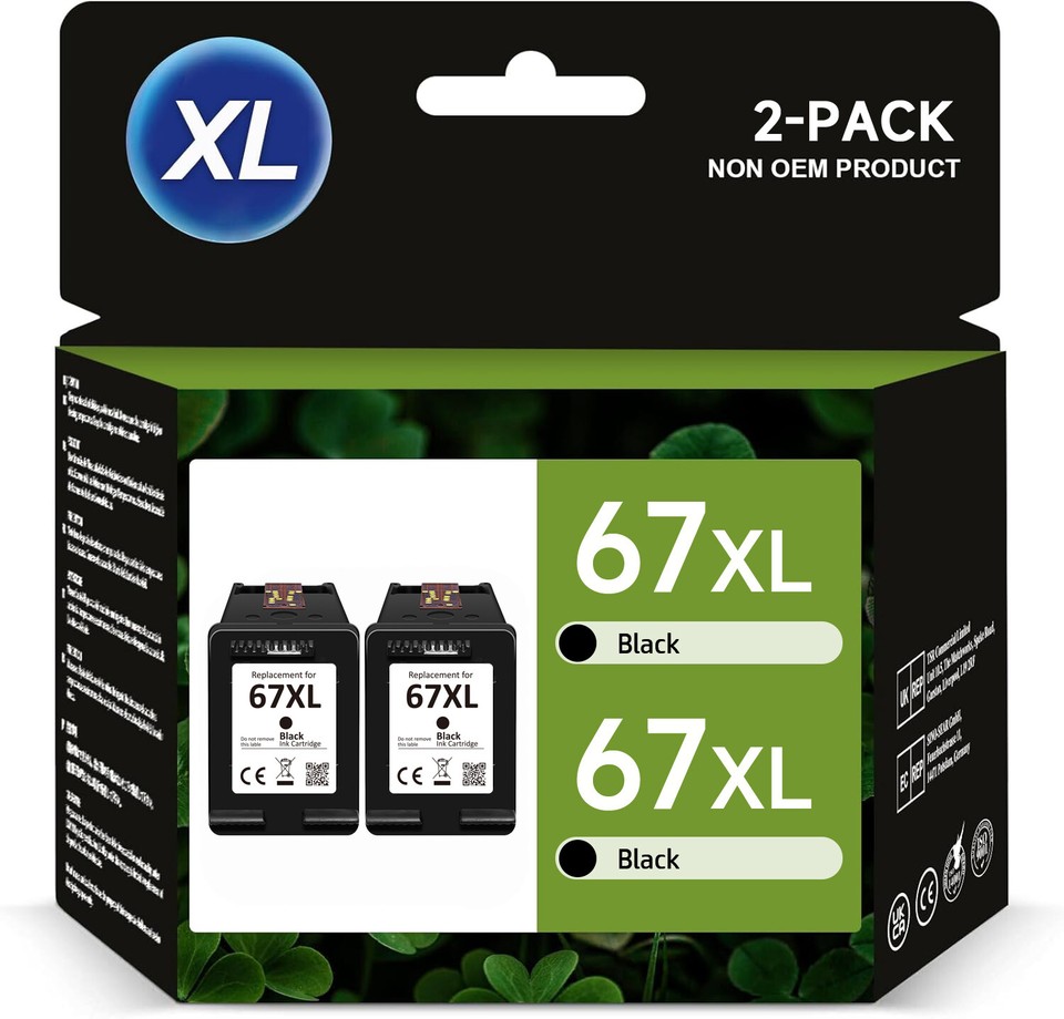 67XL Ink Cartridge for HP Ink Deskjet 2755 4155 2700e 2720e Envy 6010 ...