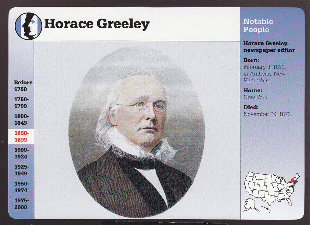 HORACE GREELEY Newspaper Editor Photo 1996 GROLIER STORY OF AMERICA ...