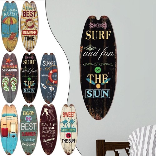 45cmx16cm Hanging Wood Sign Surfboard Shape Sign Indoor Outdoor | eBay