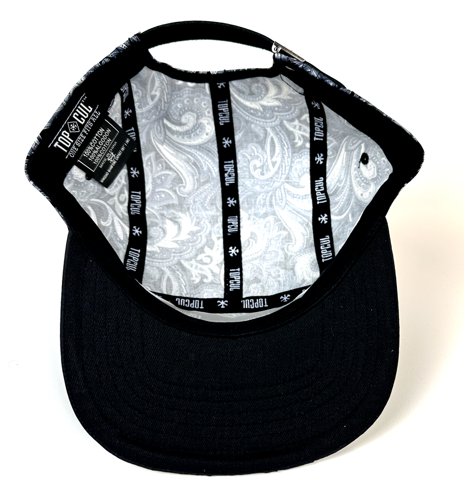 TopCul 5 Panel Imagine Strapback Baseball Cap Hat Paisley Grey White ...