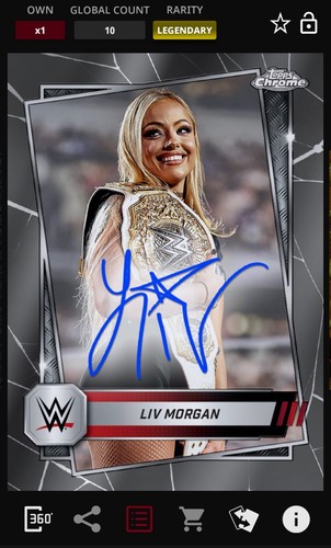 WWE Topps Slam DIGITAL Chrome Liv Morgan Legendary Limited Black CC 10 ...
