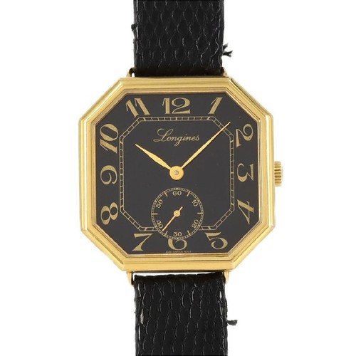 Longines Square Case GP Manual Winding Vintage Watch Black Dial Gold ...