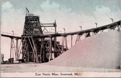 East Norrie Mine Ironwood MI Michigan Unused Kropp Postcard F78 | eBay