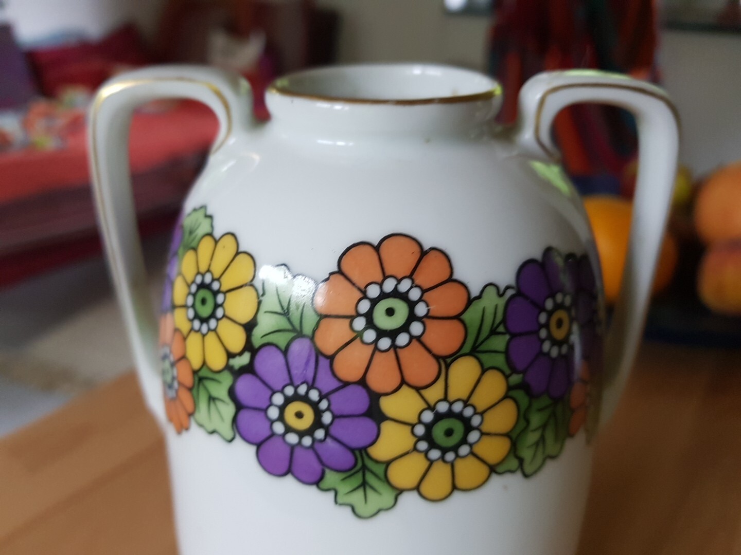 Ausgefallene Vase aus den 70er Jahren mit Prilblumen und Henkeln | eBay.de