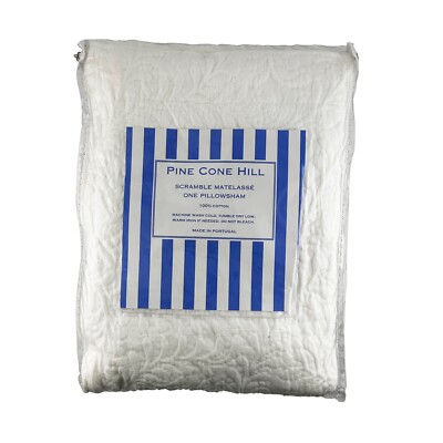 NEW! | Pine Cone Hill | Scramble Matelassé | Euro Sham | White | eBay