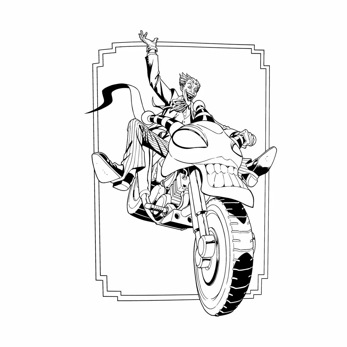 Batman Motorcycle Coloring Page