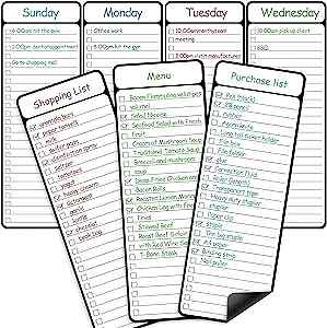 7 PCS Magnetic Dry Erase to Do List White Board 4”x11”, Multifunctional ...