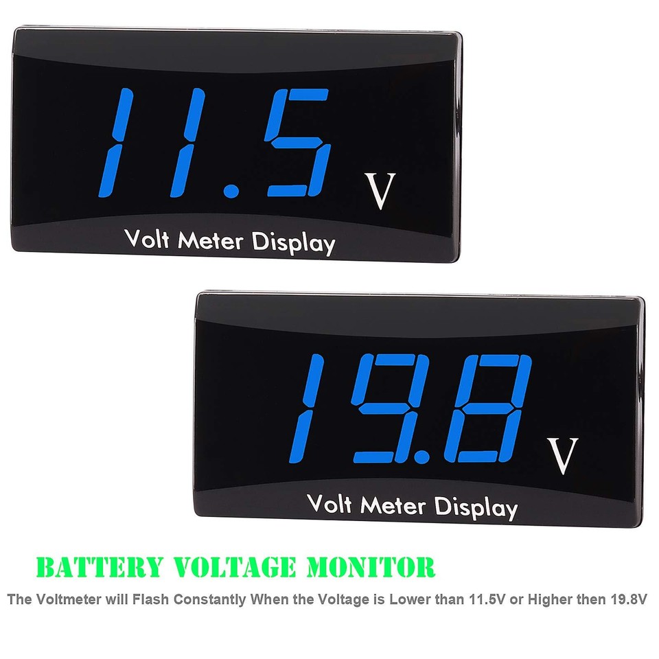 Upgraded Version Motorcycle Voltmeter DC 12V Digital Voltmeter Gauge ...