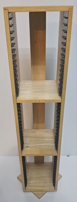 Wooden CD Tower Rack turnstile Vertical Media Storage Unit Holds Approx ...