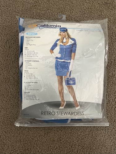 California Costumes Retro Stewardess Flight Attendant Halloween Outfit ...