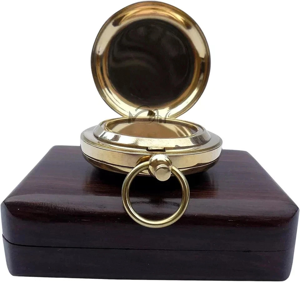 Antique Vintage Brass Pocket Compass Brass Nautical Compass Marine ...