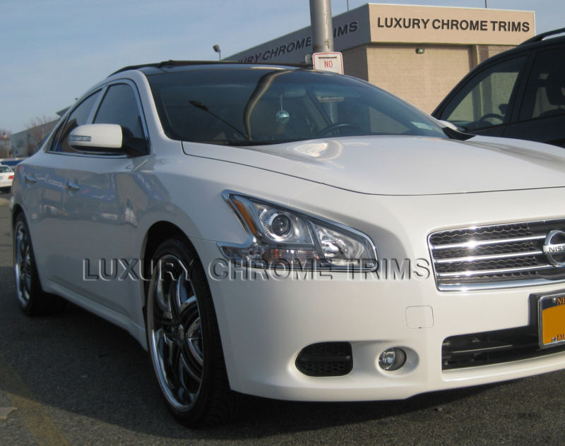 For Nissan Maxima Chrome Headlight Trim Bezels by Luxury Trims 2009 ...