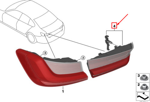 NEW BMW 3 G20 REAR RIGHT SIDE TAILGATE TAILLIGHT 63217955842 7955842 ...