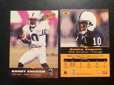 Bobby Engram ROOKIE 1996 ALL SPORT PPF Lot of 2 TWO Cards CHICAGO BEARS ...