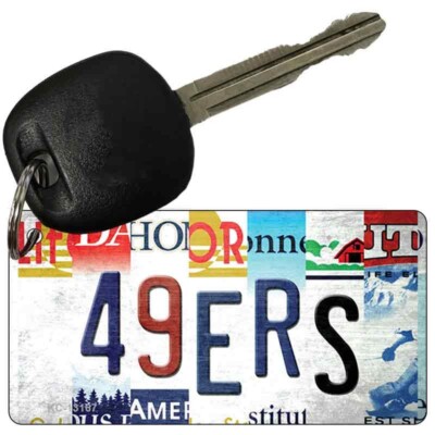49ers Strip Art Novelty Metal Aluminum Key Chain License Plate Tag Art ...