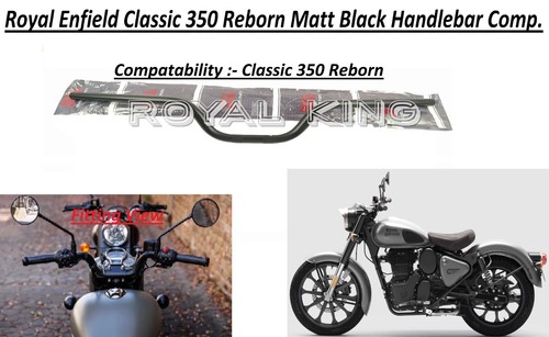 Royal Enfield "COMPLETE HANDLEBAR" "MATT BLACK " For "NEW CLASSIC 350 ...