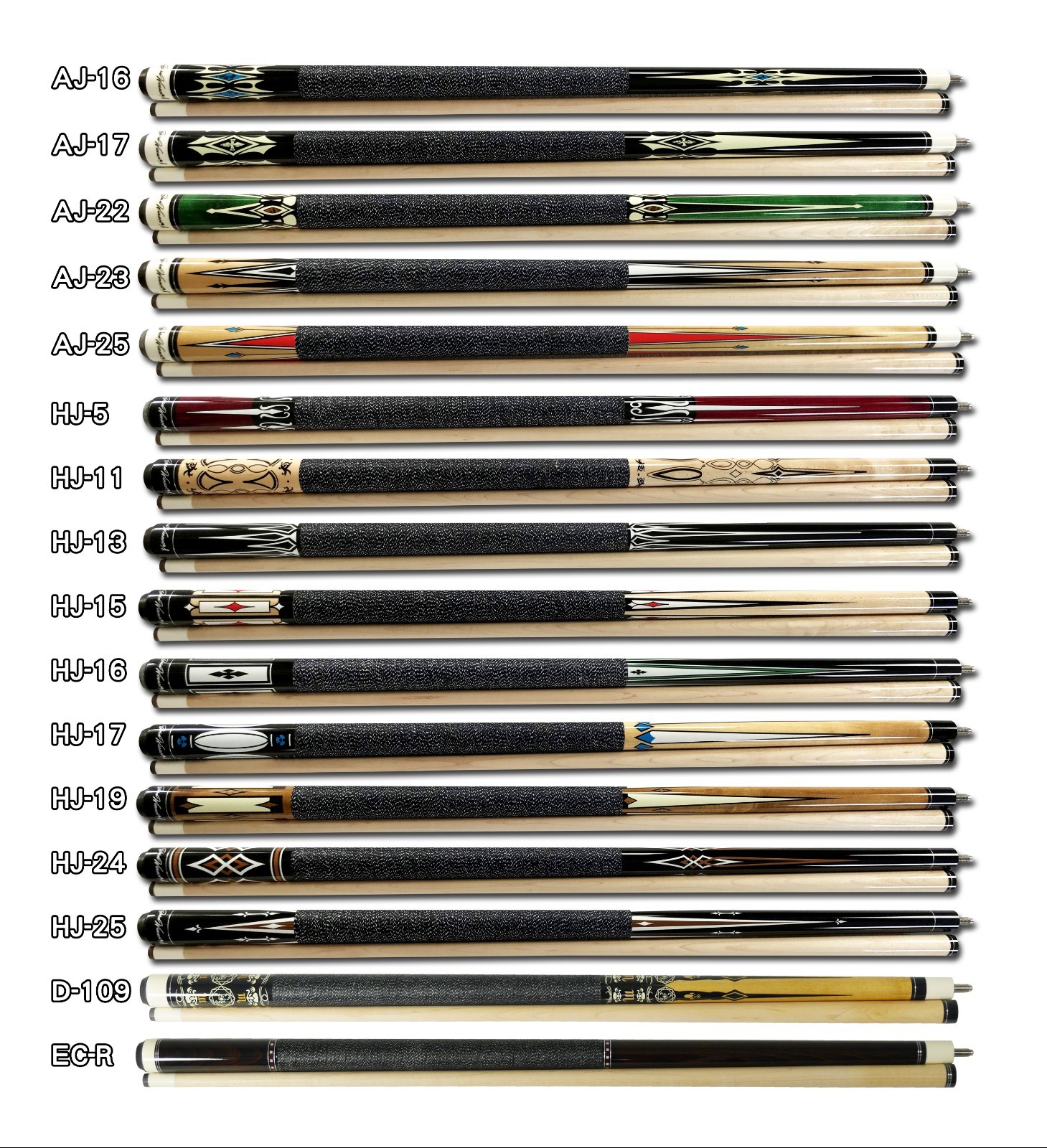 BW Pool Cues 58-Inch 2-Piece Canadian Maple Hardwood classic decal ...