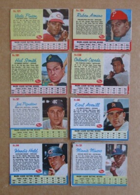1962 POST CEREAL BASEBALL CARD SINGLES COMPLETE YOUR SET U-PICK UPDATED ...