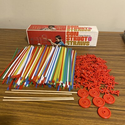Vintage Parker Brothers Construct-O-Straws Building Game #118 | eBay