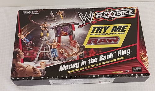 2010 Mattel Flex Force Wrestling Ring MISB New WWE Rey Cena MONEY IN ...