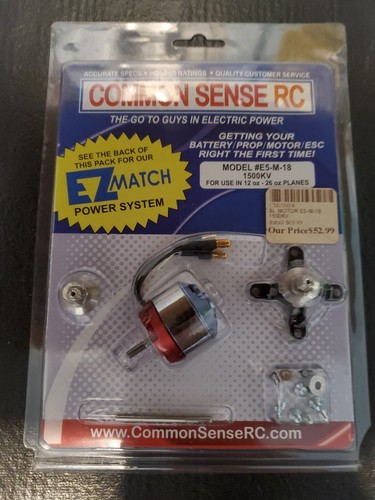 Common Sense RC E5-M-18 1500KV Brushless Outrunner Motor RC Planes 12 ...