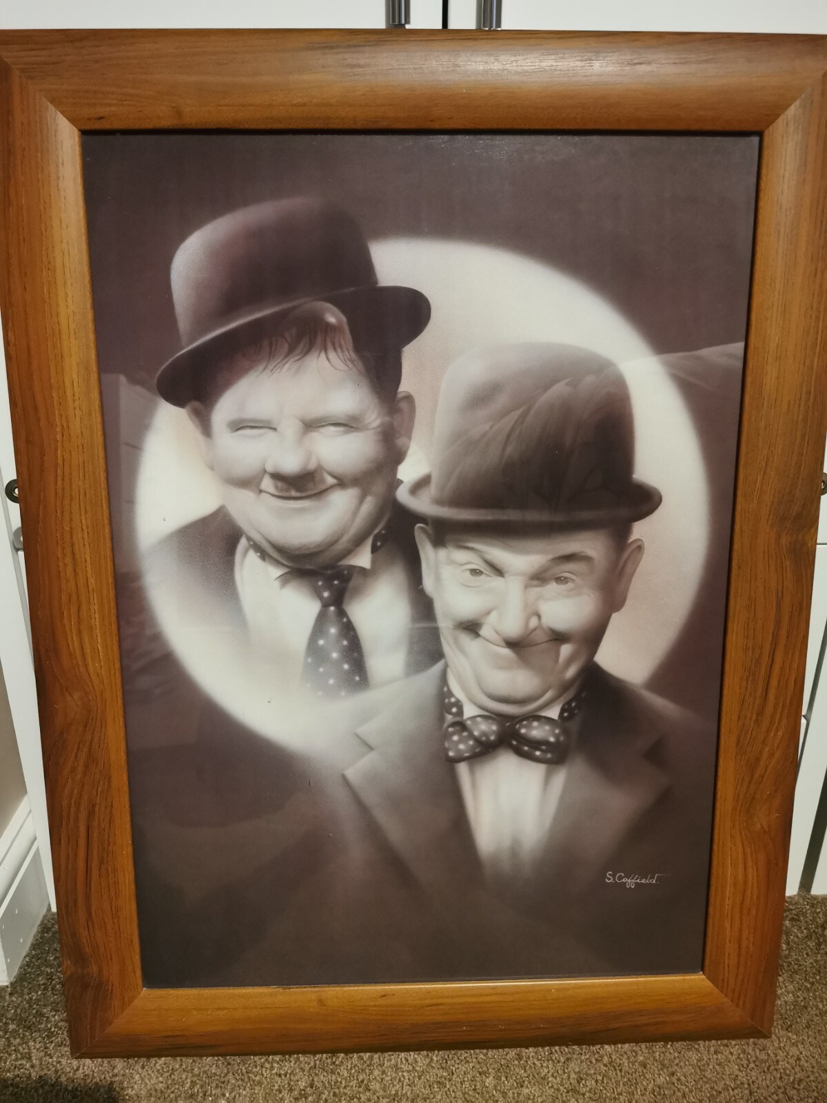 LOVELY LARGE LAUREL AND HARDY FRAMED PICTURE. VERY NICE | eBay UK