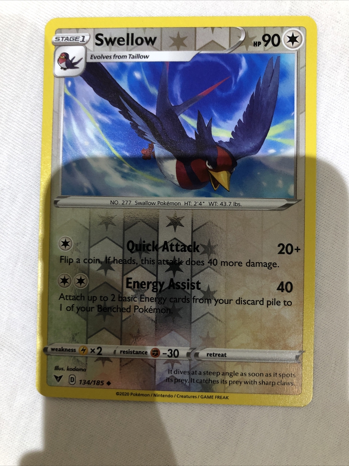 Pokemon Swellow Card