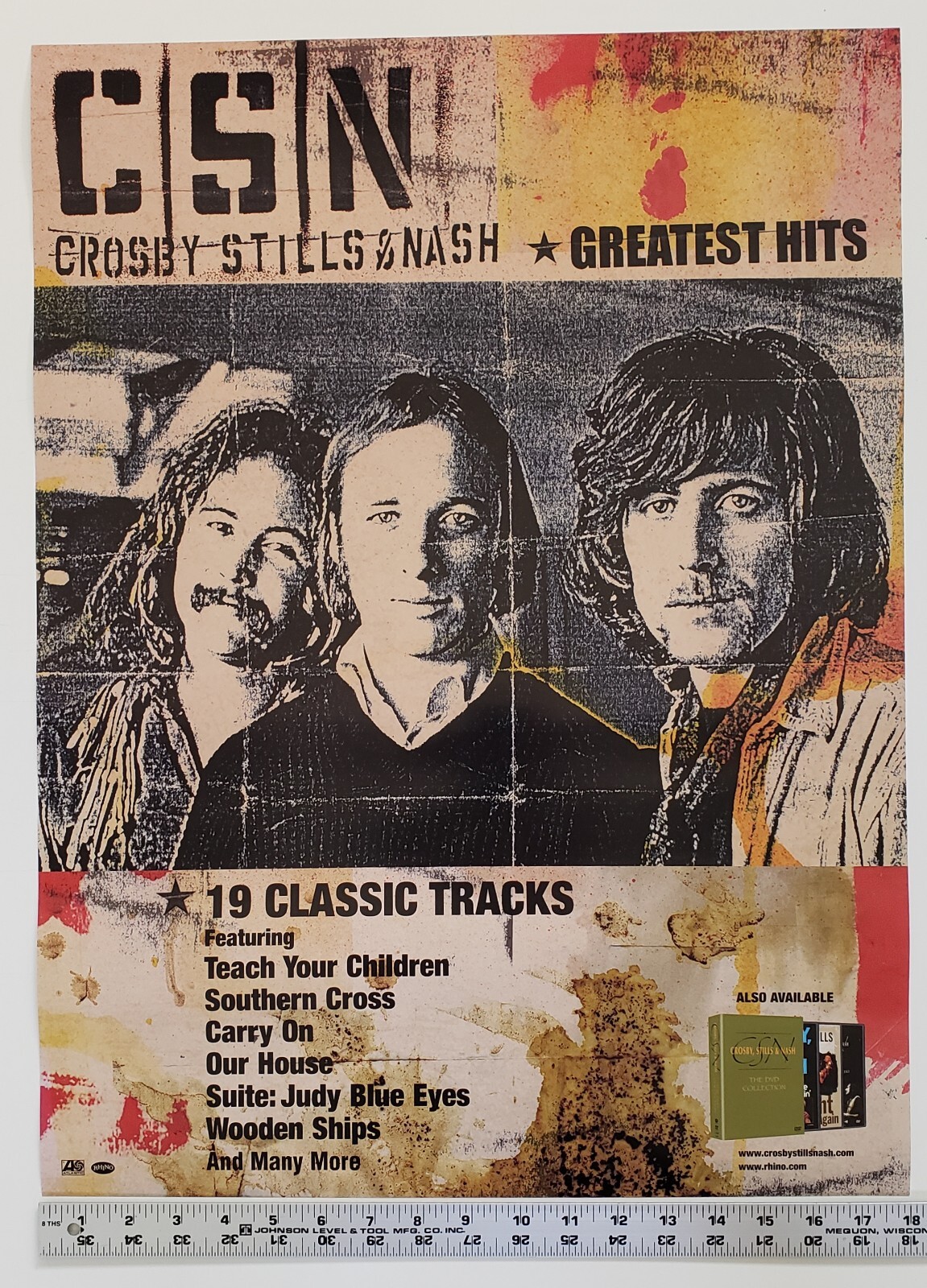 CSN Crosby Stills Nash Greatest Hits Rare 18x24 Collectible '05 Promo ...
