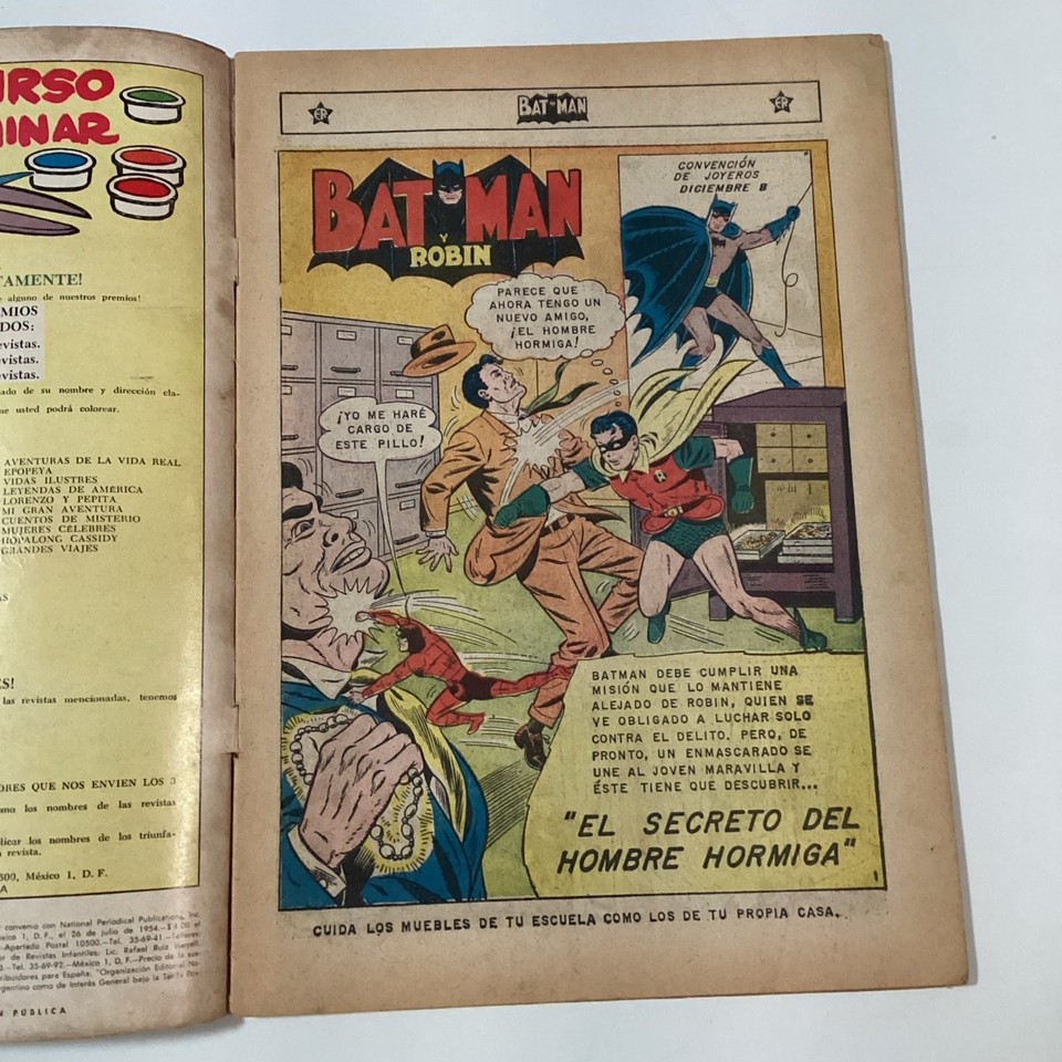1963 SPANISH COMICS BATMAN #198 ROBIN FALLECE NOVARO MEXICO = DC #156 ...