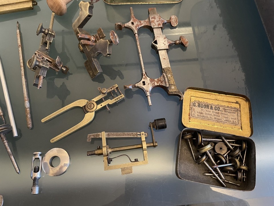 Job Lot of vintage Watchmakers Tools & Components as seen as found ...