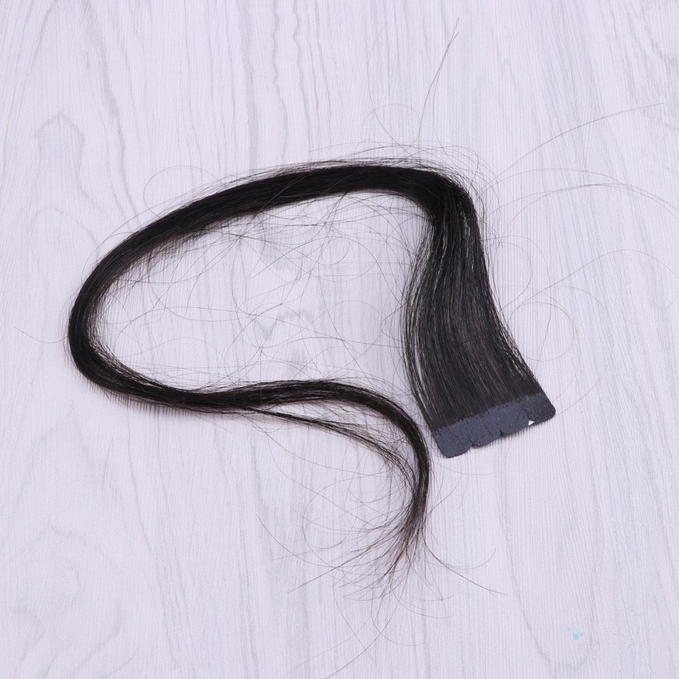 Black Straight Hair Extensions Seamless Tape In 40 cm Real Human Hair ...