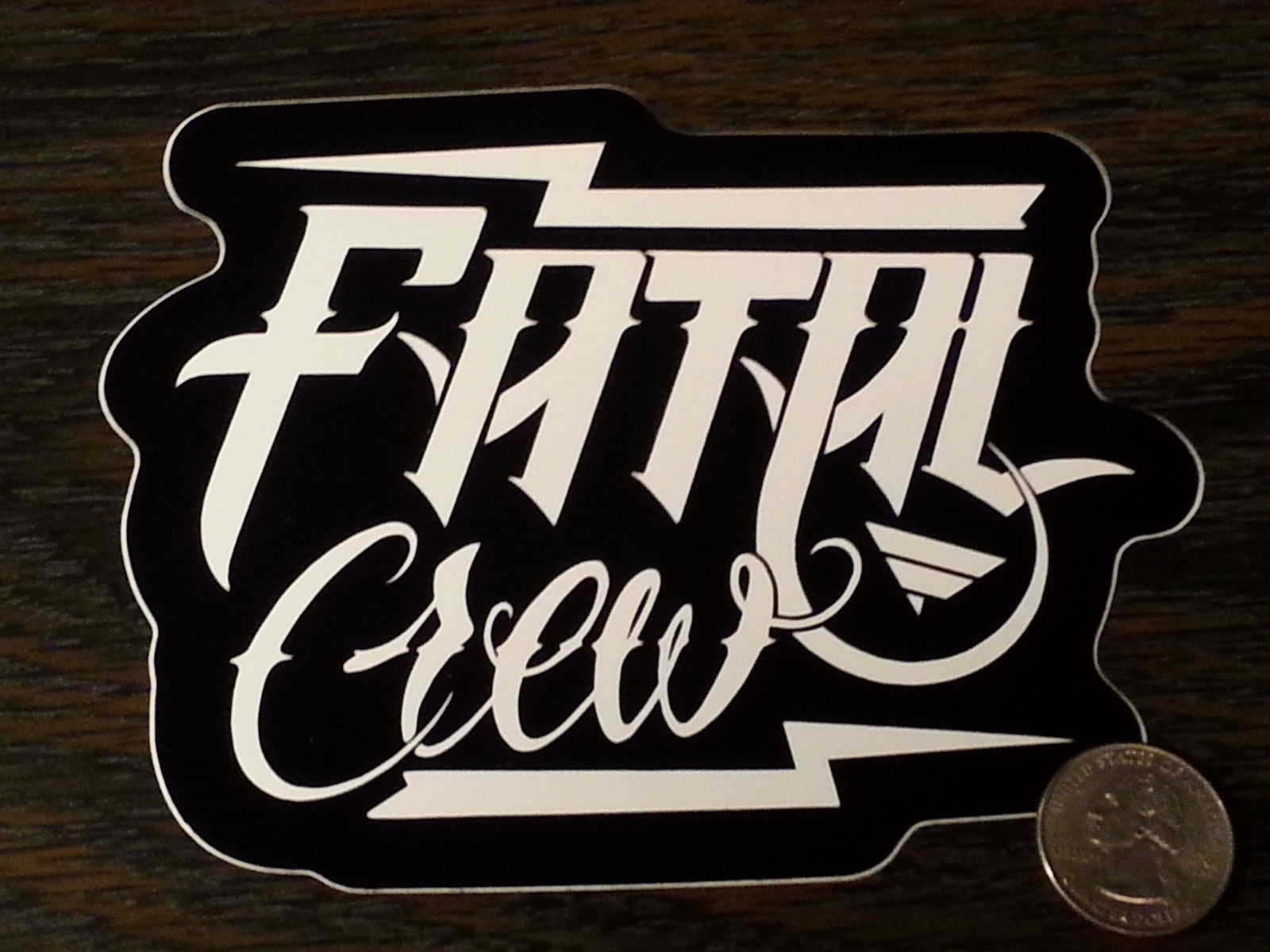 FATAL CREW Clothing Sticker Black Car Window Decal West Coast Tattoo #1 ...