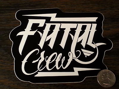 FATAL CREW Clothing Sticker Black Car Window Decal West Coast Tattoo #1 ...