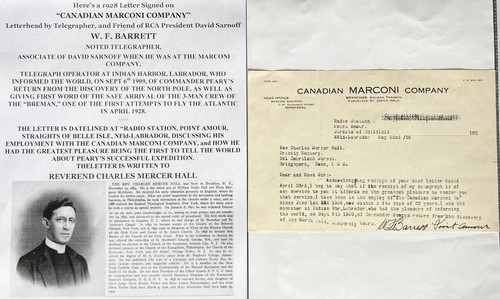 RCA SARNOFF CANADIAN MARCONI RADIO TELEGRAPHER BARRETT POINT AMOUR ...