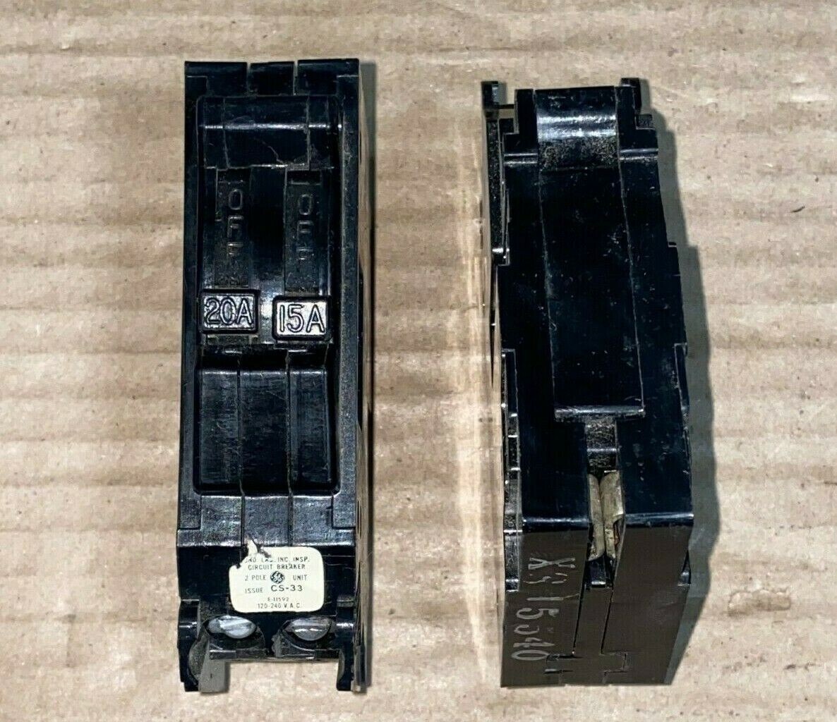 GE TR TR2015 2 Pole 20/15 Amp 120/240V Tandem Circuit Breaker AK | eBay