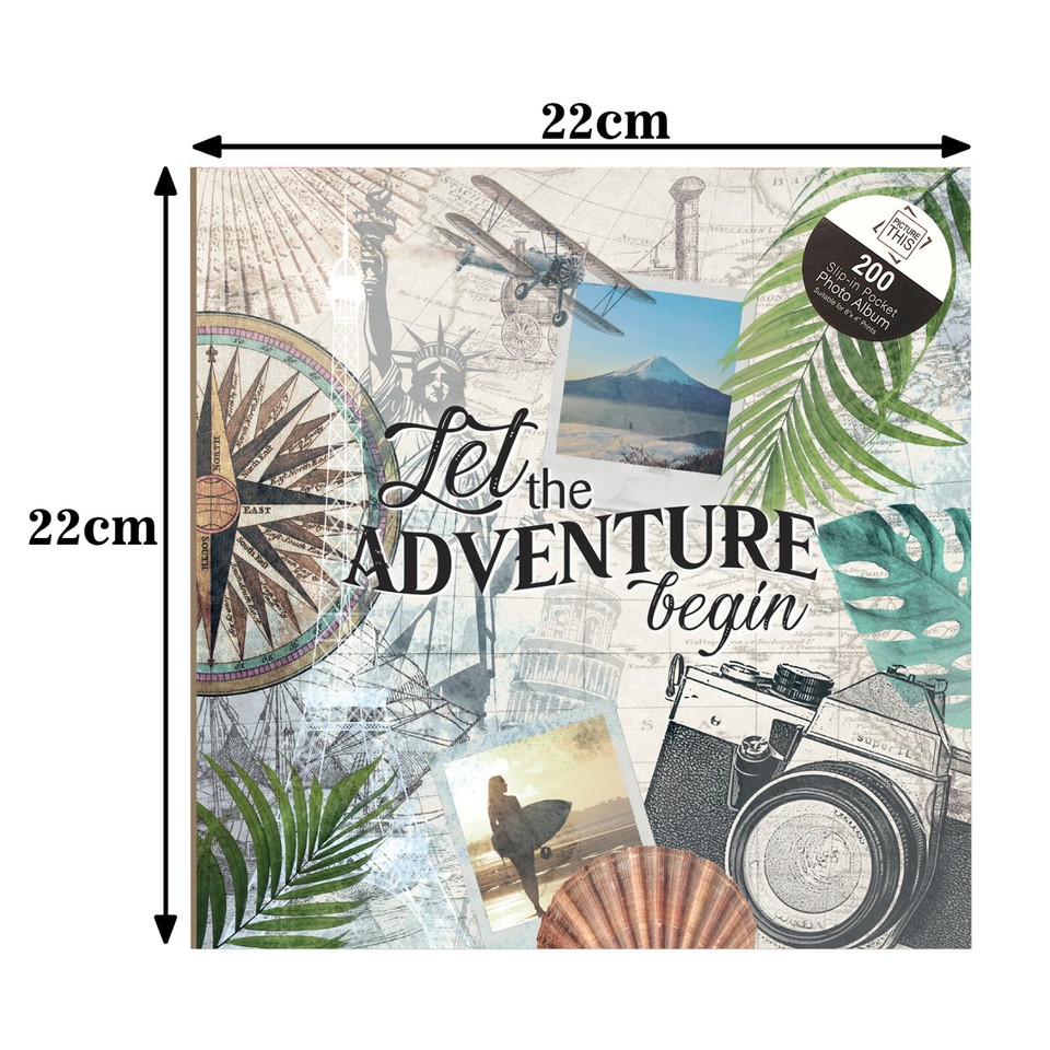 "ADVENTURE" Themed 6"x4" Size Holds 200 Photos Slip-in Type Memo Album ...