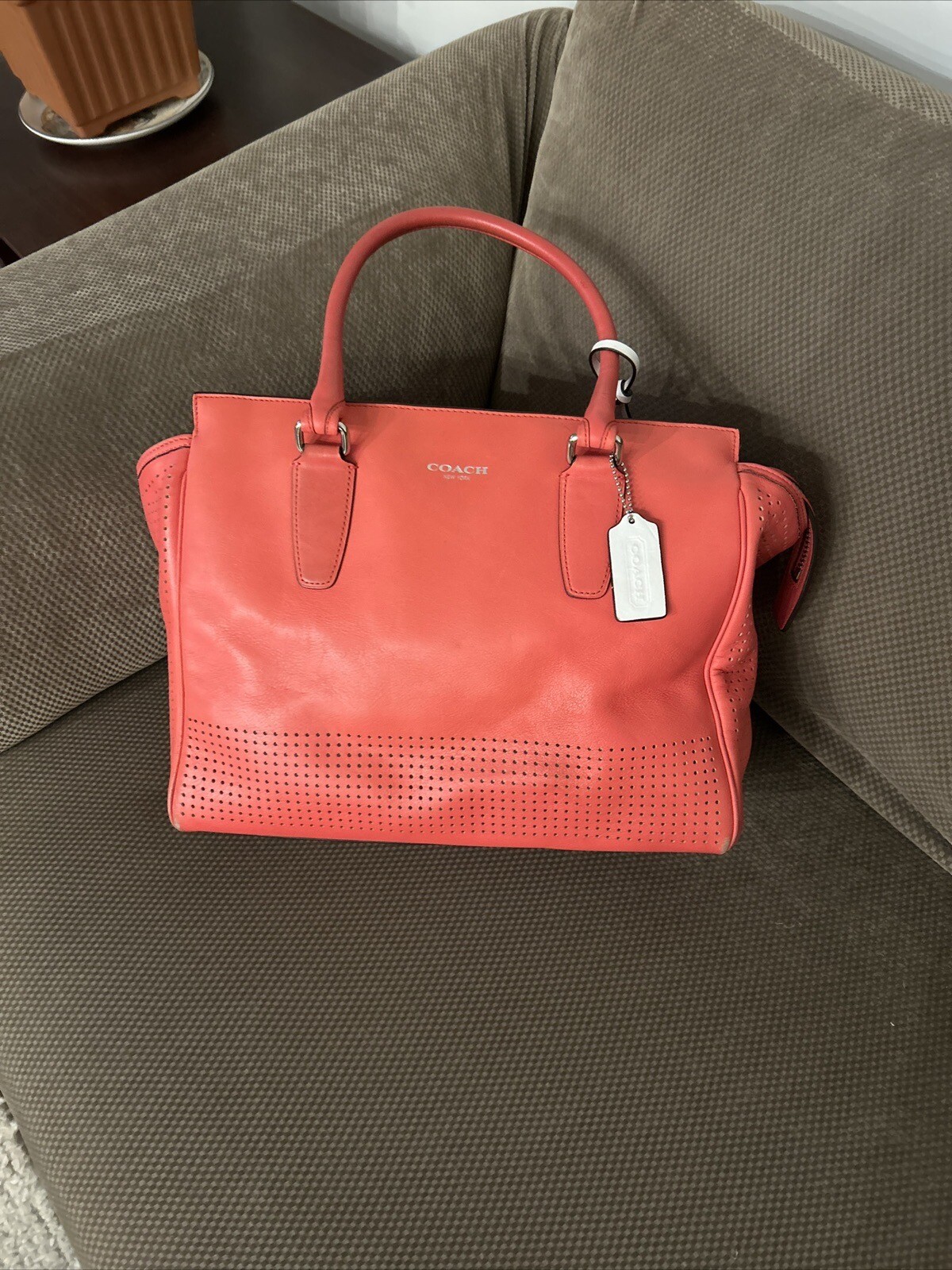 COACH LEGACY PERFORATED LEATHER CANDACE CARRYALL WATE… - Gem