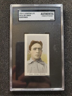 Joe Tinker 1910-11 SPORTING LIFE BLACK BACK #M116 - SGC AUTHENTIC ...