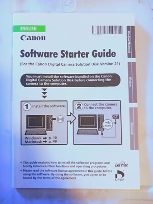 Canon Software Starter Guide English New 102 Pages | eBay