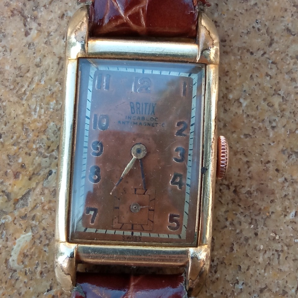 BRITIX Rectangular Tank Art Deco Manual Wind Vintage 20mm Wristwatch | eBay