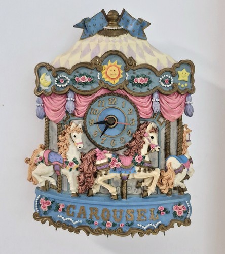 Vintage Carousel Wall Clock w/ Music Nursery Room Decor1990's. | eBay