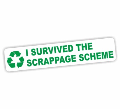 I Survived The Scrappage Scheme Sticker 180mm x 40mm Decal Stickers Car ...